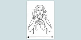 FREE! - BSL Child Singing Colouring Sheets | Colouring Pages