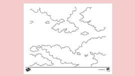 Sky with Clouds Colouring Sheet (teacher made) - Twinkl