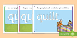 ‘qu’ Phonics words sound bingo- easy to print. - Twinkl