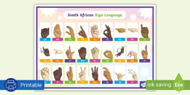 South African Sign Language Alphabet Snap Cards - Twinkl
