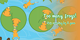 👉 Too Many Frogs: Interactive Counting To 5 Game