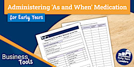 Administering Medication Record Form Early Years Settings