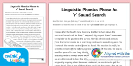 'r'/'wr'/'rh' Words Phonics Worksheet - NI Phonics Resources