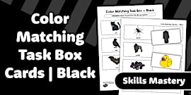 Color Matching Task Box Cards – White