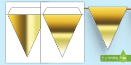 FREE! - Gold Bunting | Display Bunting For Party Decoration
