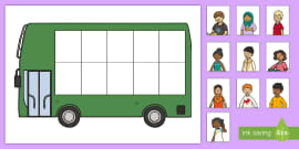👉 Bus-Themed Five-Frame and Counters Activity - EYFS - Twinkl