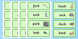Medial K Word Cards (Teacher-Made) - Twinkl