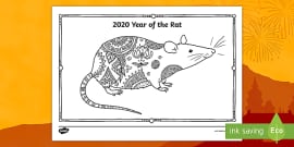 Year of the Pig Mindfulness Colouring Page (teacher made)
