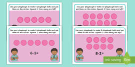 👉 First, Then, Now Subtraction Stories Matching Activity