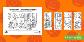 Halloween Words Colouring Worksheet (profesor hizo) - Twinkl