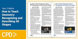 How to Teach Geometry in Year 3: Draw 2D Shapes and Make 3D Shapes Using