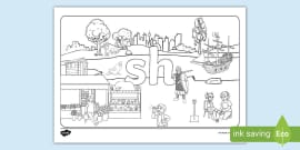 'Ch' as 'Sh' Sound Loaded Colouring Page (teacher made)