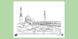 The Kaaba Mecca Colouring Sheet (teacher made) - Twinkl
