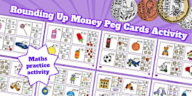 👉 Next Pound Up Money Rounding Peg Cards Activity