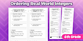 Sixth Grade Integers in the Real World