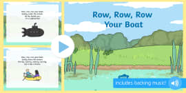 Finish the Rhyme: Row, Row, Row Your Boat Worksheet - Twinkl