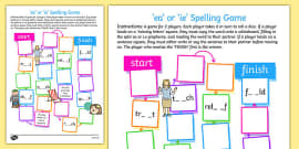 aw ough au or augh Spelling Board Game (teacher made)