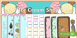 Ice Cream Shop Word Cards (teacher made)