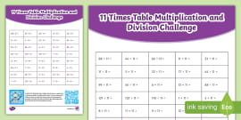 👉 7 Times Table Multiplication and Division Challenge Activity Sheet