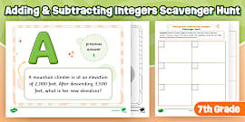 Seventh Grade Math Scavenger Hunt