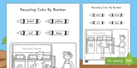 Recycling Count and Color Activity (teacher made) - Twinkl