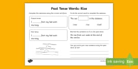 Past Tense Words - Catch Worksheet (teacher made) - Twinkl