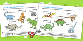 Dinosaur Write Up Worksheet (teacher made) - Twinkl