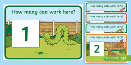 FREE! - 👉 How Many Can Work Here Display Posters - Twinkl