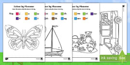 Color by Phoneme Phase 2 s a t p Activity - Color by Phoneme Butterfly ...