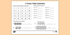 Instant Recall of the Two Times Table Facts Differentiated Worksheets