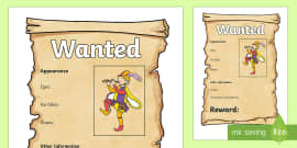 Big Bad Wolf Wanted Poster Writing Frames - Big Bad Wolf Wanted