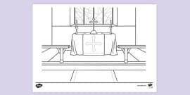 Church Altar Colouring Sheet | Colouring Sheets - Twinkl