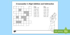 Year 2 Numbers to 100 Crossnumber Worksheet