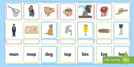 CVC Words Peg Matching Game