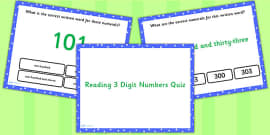 Reading 2 Digit Numbers PowerPoint Quiz (Teacher-Made)