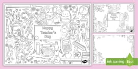 Happy Teacher's Day Coloring | Grade 1 | Twinkl - Twinkl