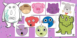 Animal Face Cut Outs (teacher made) - Twinkl