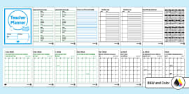 FREE! - Teacher Planner | 2022-2023 (teacher made) - Twinkl