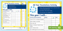 My Goals for 2024 Activity Sheet (teacher made) - Twinkl
