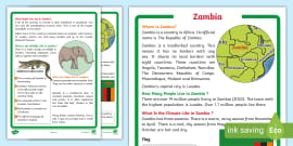 KS1 Zambia Map (teacher made) - Twinkl