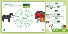 FREE! - Horse Maze Activity Worksheets (teacher made)