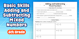 Sixth Grade Math Basic Skills Multiplying Fractions and Mixed Numbers ...