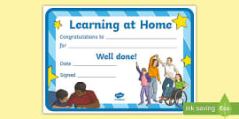Home Learning Certificate Award Pack (teacher made) - Twinkl