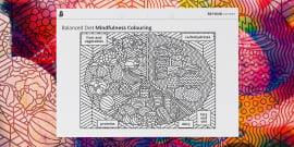 KS2 Healthy Foods Mindfulness Colouring Pages - Twinkl