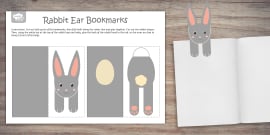 Rabbit Bookmarks to Colour (teacher made) - Twinkl
