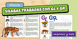 Dictados: Sílabas trabadas FR y FL