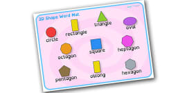 2D Shape Word Mat English/Afrikaans (teacher made) - Twinkl