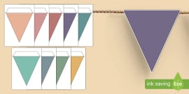 Editable Muted Rainbow Bunting (Hecho por educadores)