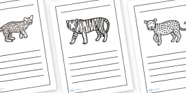 Zoo Animals Writing Frames Pack (teacher made) - Twinkl