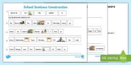Who, What, Where, When Sentence Building Worksheet / Worksheet